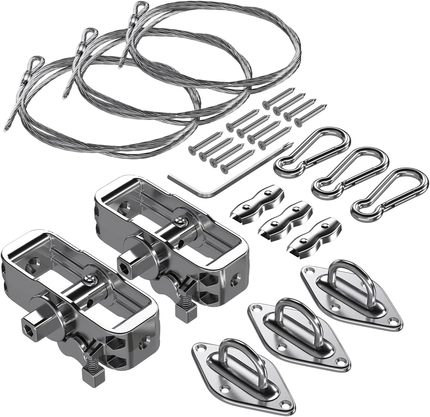 Sunshade Sails Hardware Kit, Heavy Duty Sun Shade Sail Accessories, 18 ...