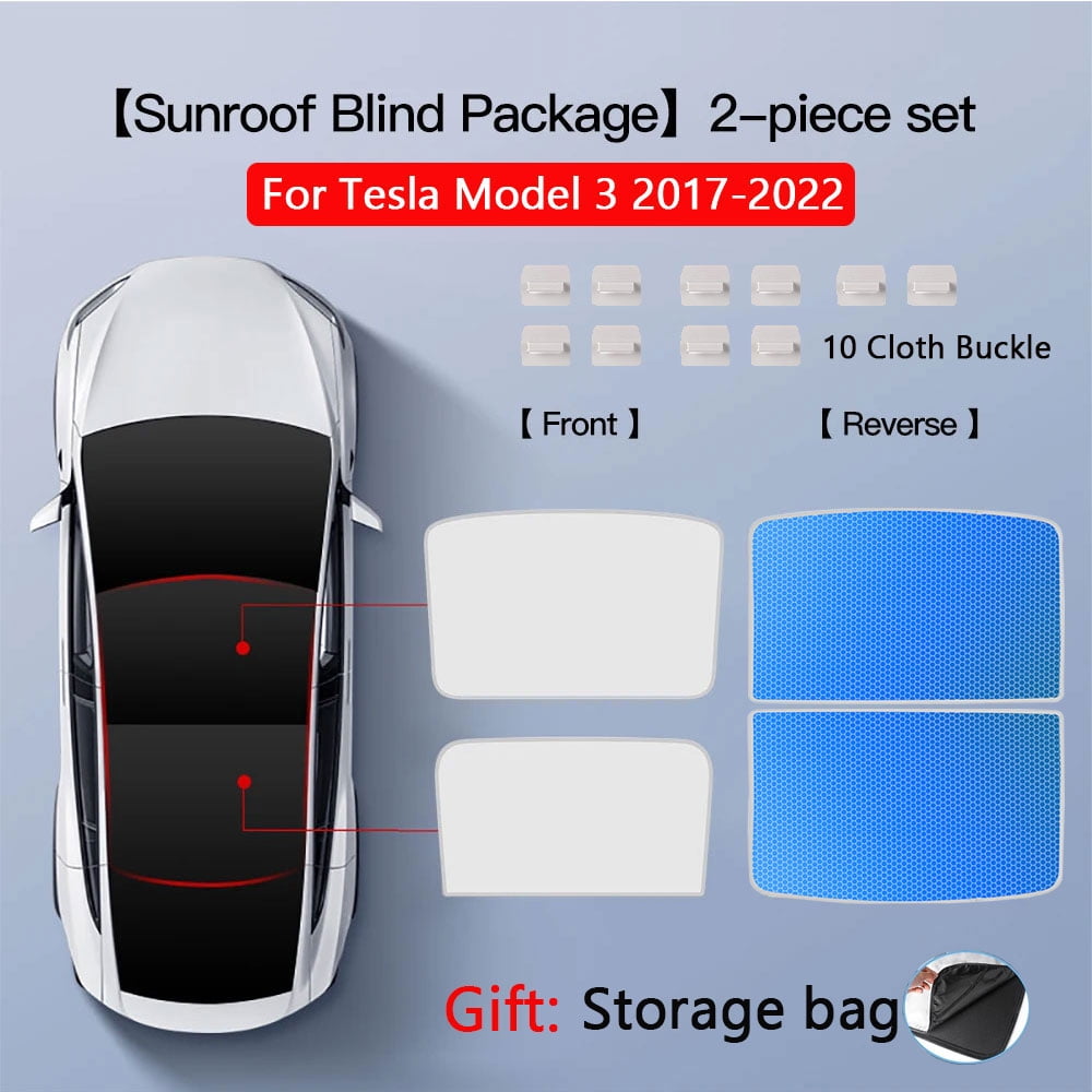 Sunshades For Tesla Model 3 Sunroof Highland 2024 Model Y 2017-24 Ice ...