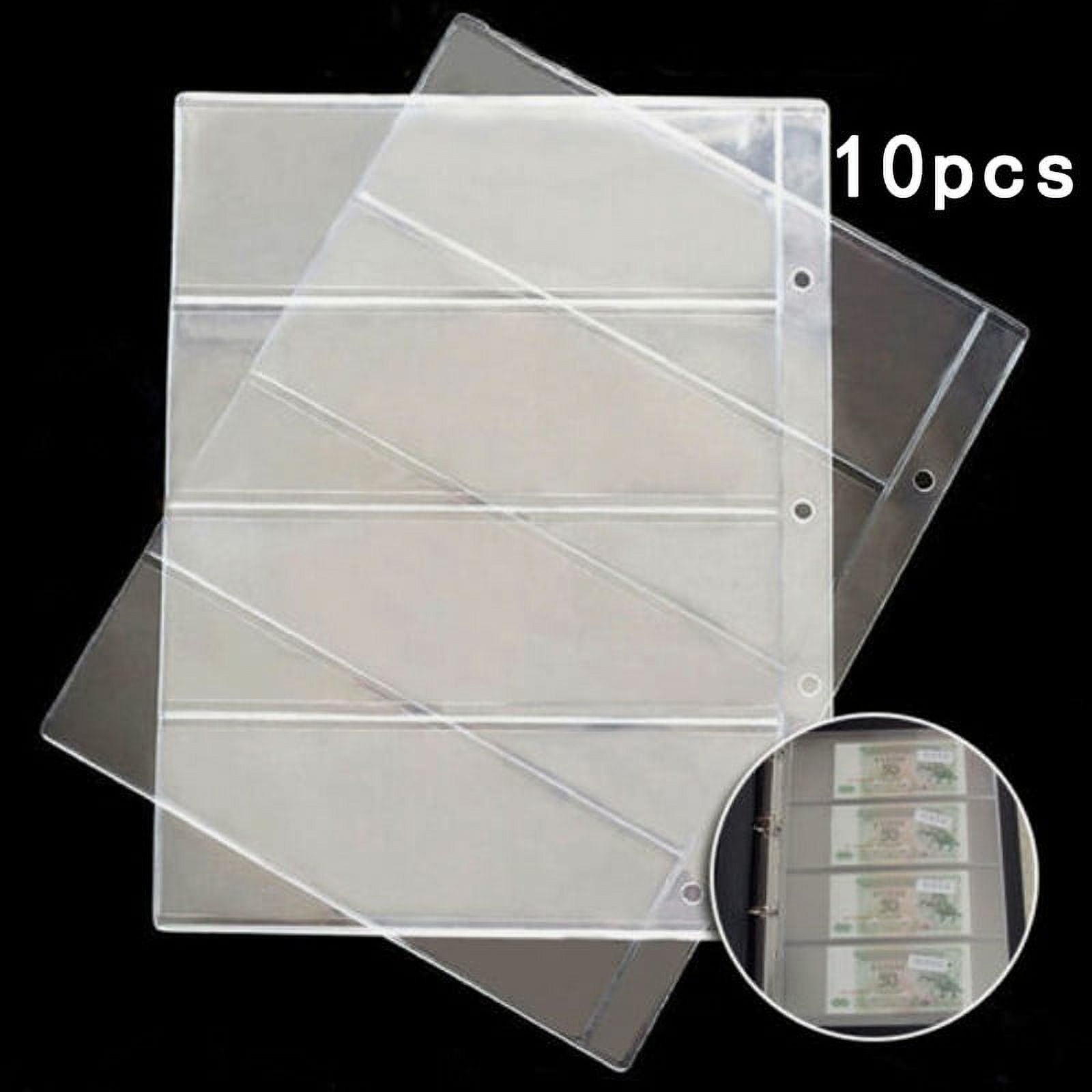 Sunshine 10Pcs Clear Paper Money Holders for Collectors 4-Pocket PVC ...