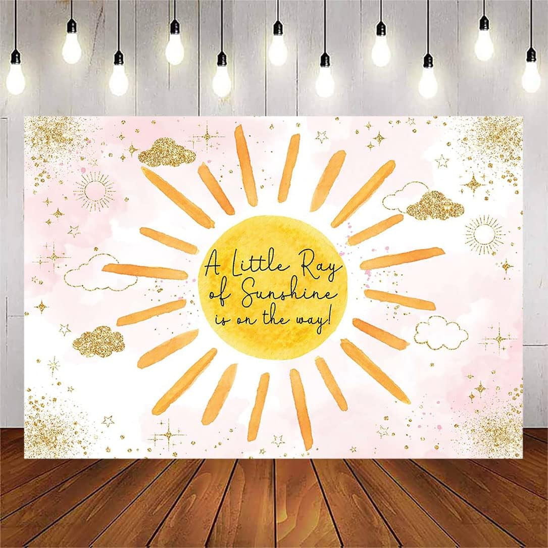 Sunshine Baby Shower Backdrop for Girl A Little Ray of Sunshine is On ...
