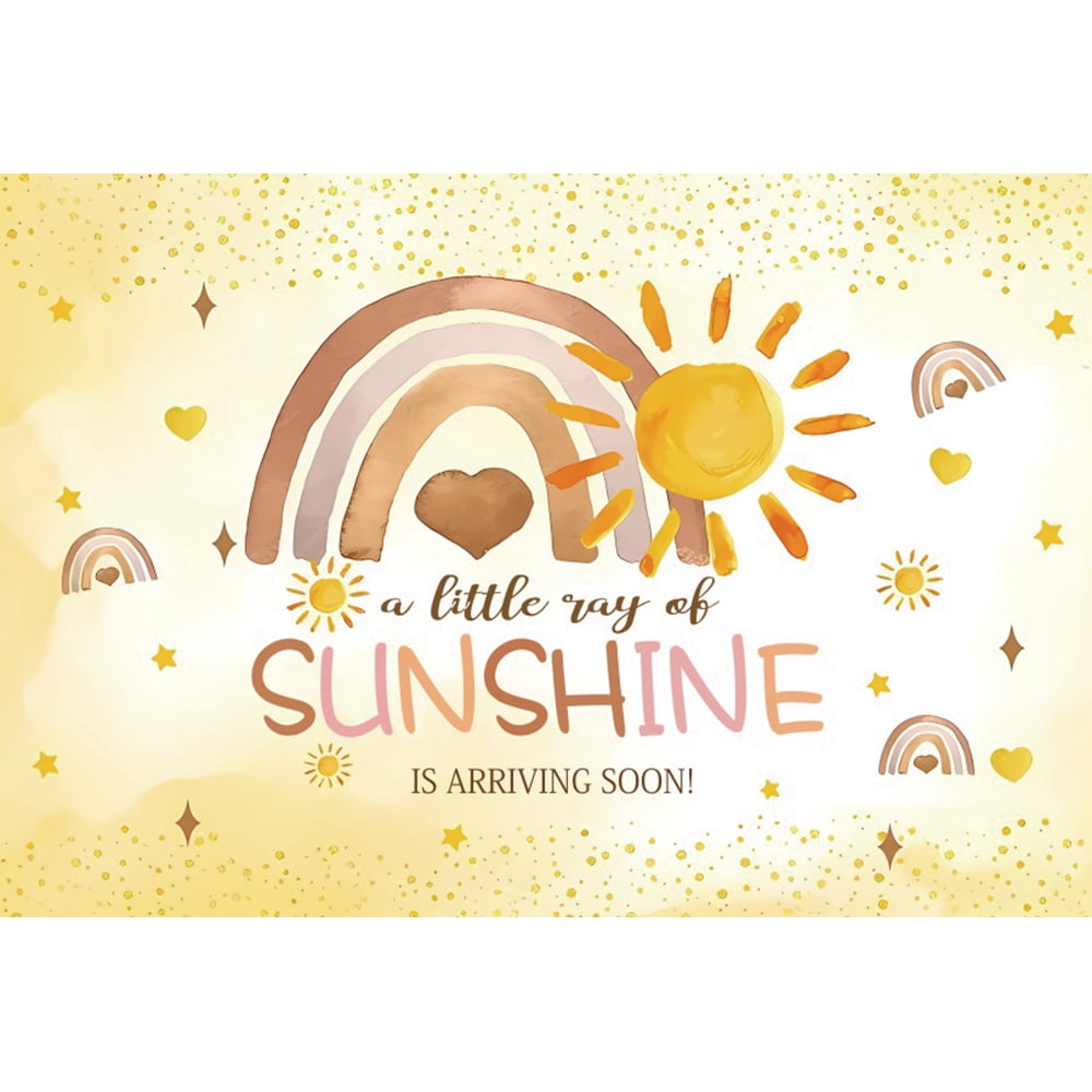 Sunshine Baby Shower Backdrop for Photography Boho Style Flower Floral ...