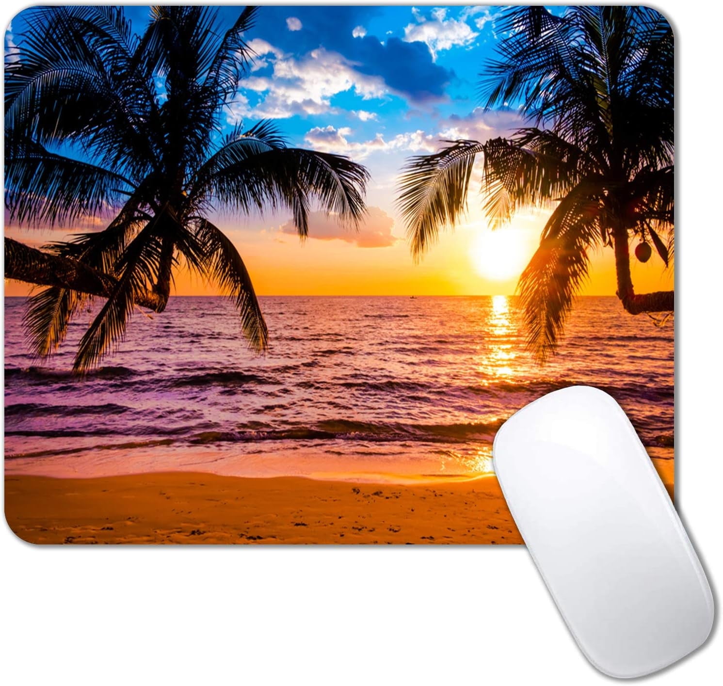 Sunshine Beach Coast Sea Palm Trees Mouse Pad,Hawaiian Coconut Trees ...
