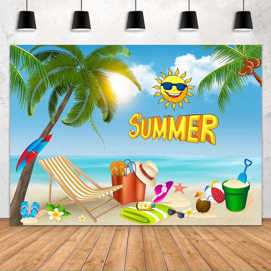 Sunshine Beach Party Backdrop Blue Sky White Cloud Photography ...