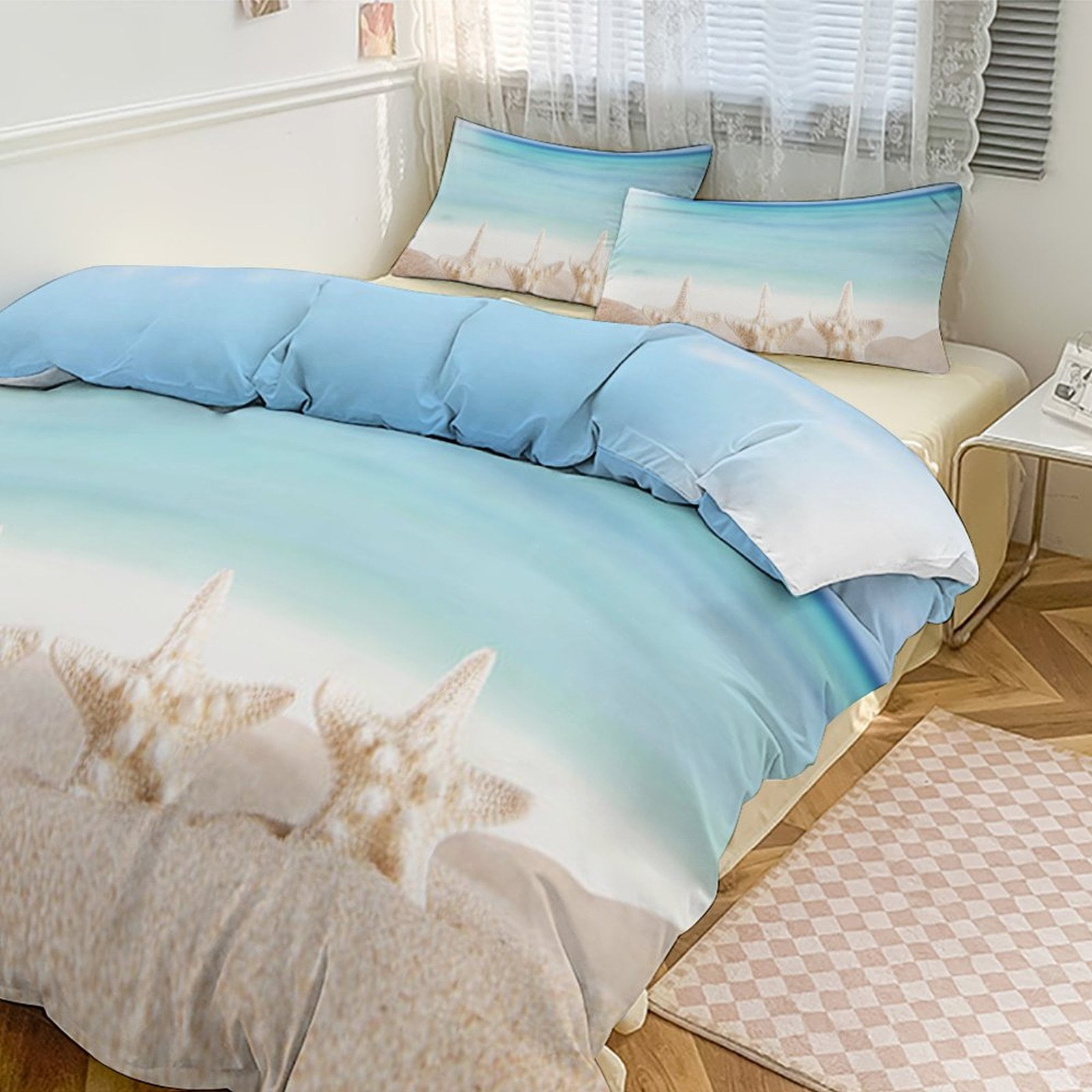 Sunshine Beach Starfish 3D Duvet Cover Set Quilt Cover Theme of Kid Boy Girl for Bedroom ...