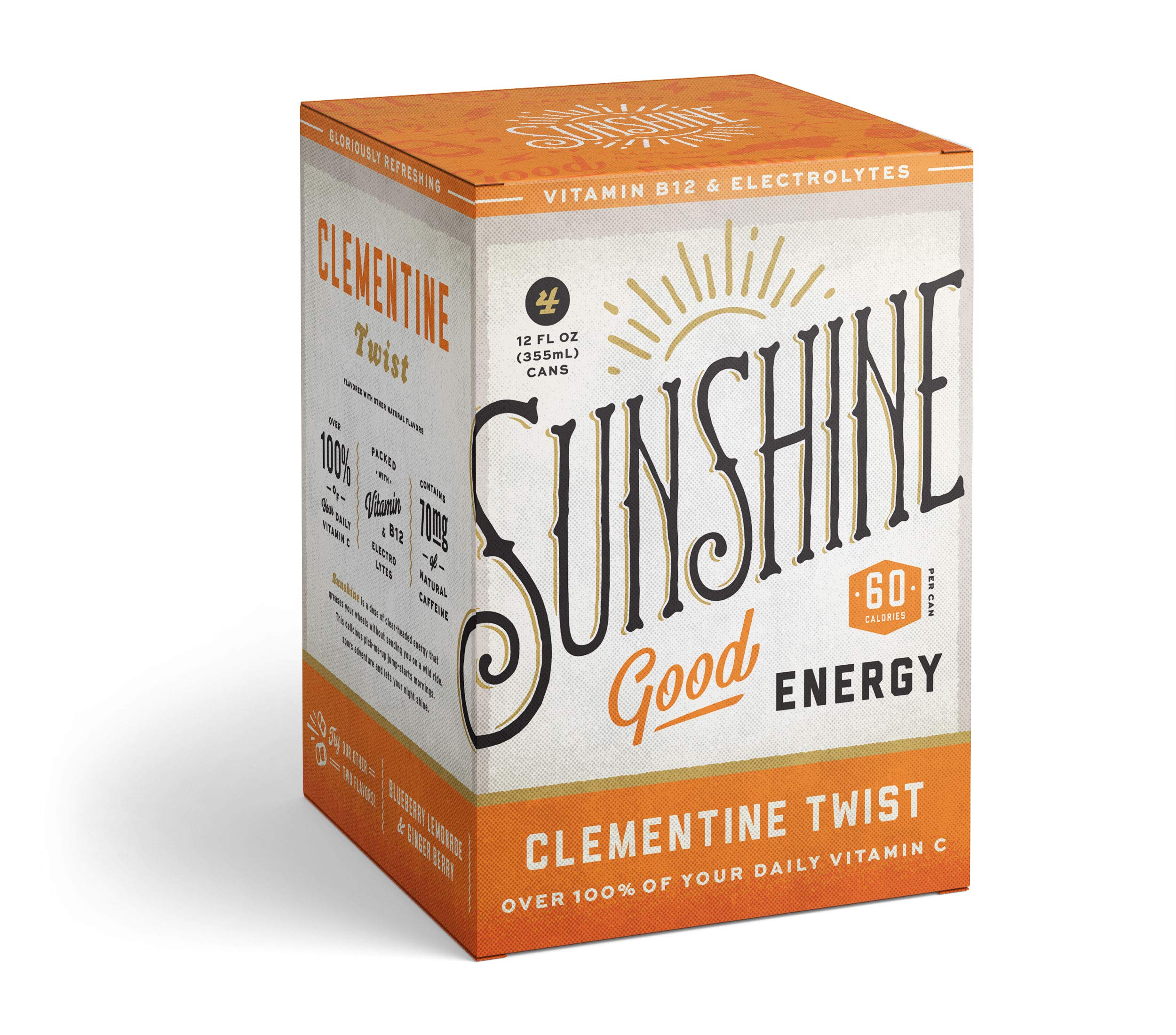 Sunshine Beverages - Energy Clementine Twist 4pk - Case of 6-12 FZ ...