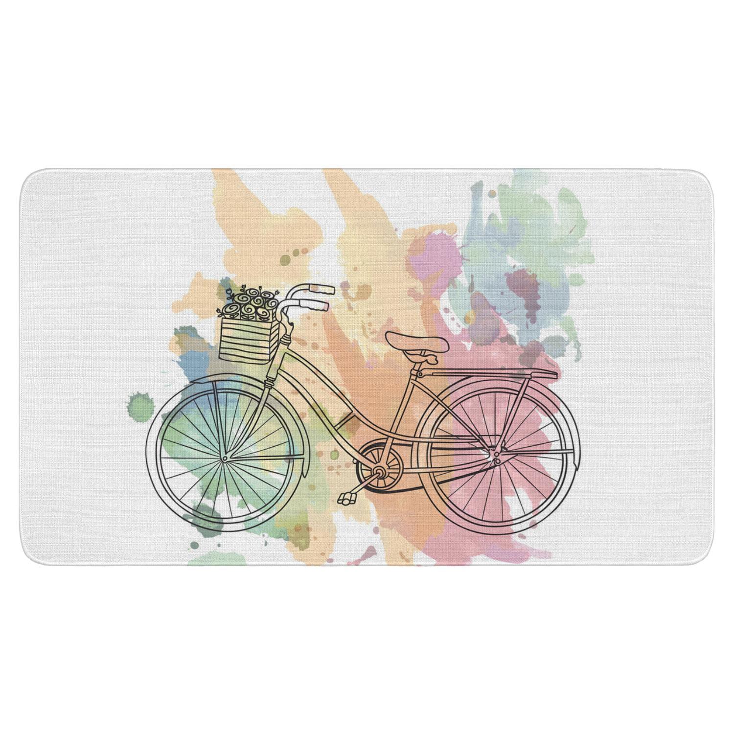 Sunshine Bicycle Lemon Flower Doormat, Door Rug for Spring - Low ...