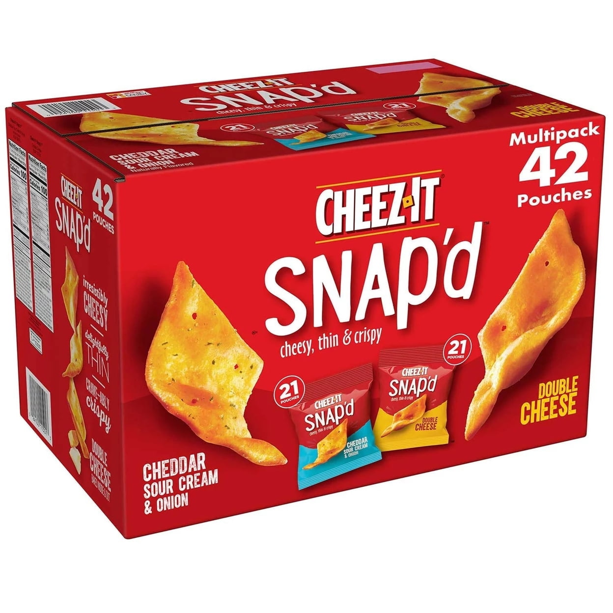 Cheez-It Snap'd Variety Pack, Cheddar Sour Cream and Double Cheese, 0. ...
