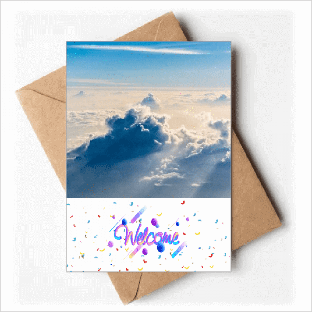 Sunshine Clouds Blue Sky Art Deco Fashion Welcome Back Greeting Cards ...