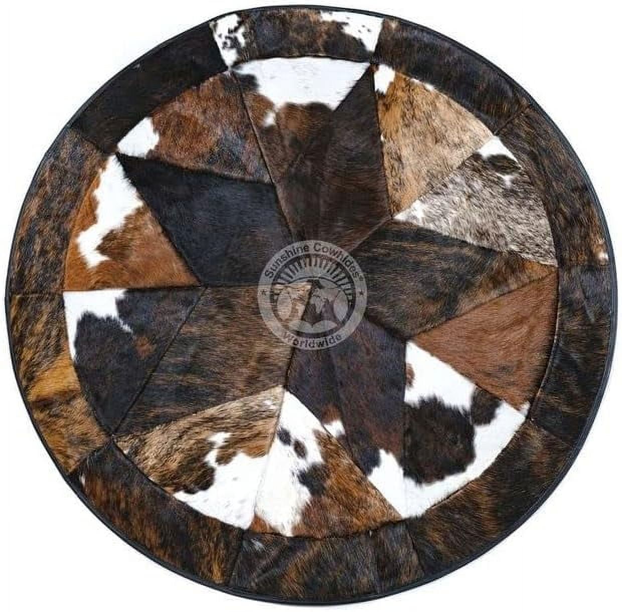 Sunshine Cowhides 100% Genuine Patchwork Cowhide Rug - Dark Tricolor ...