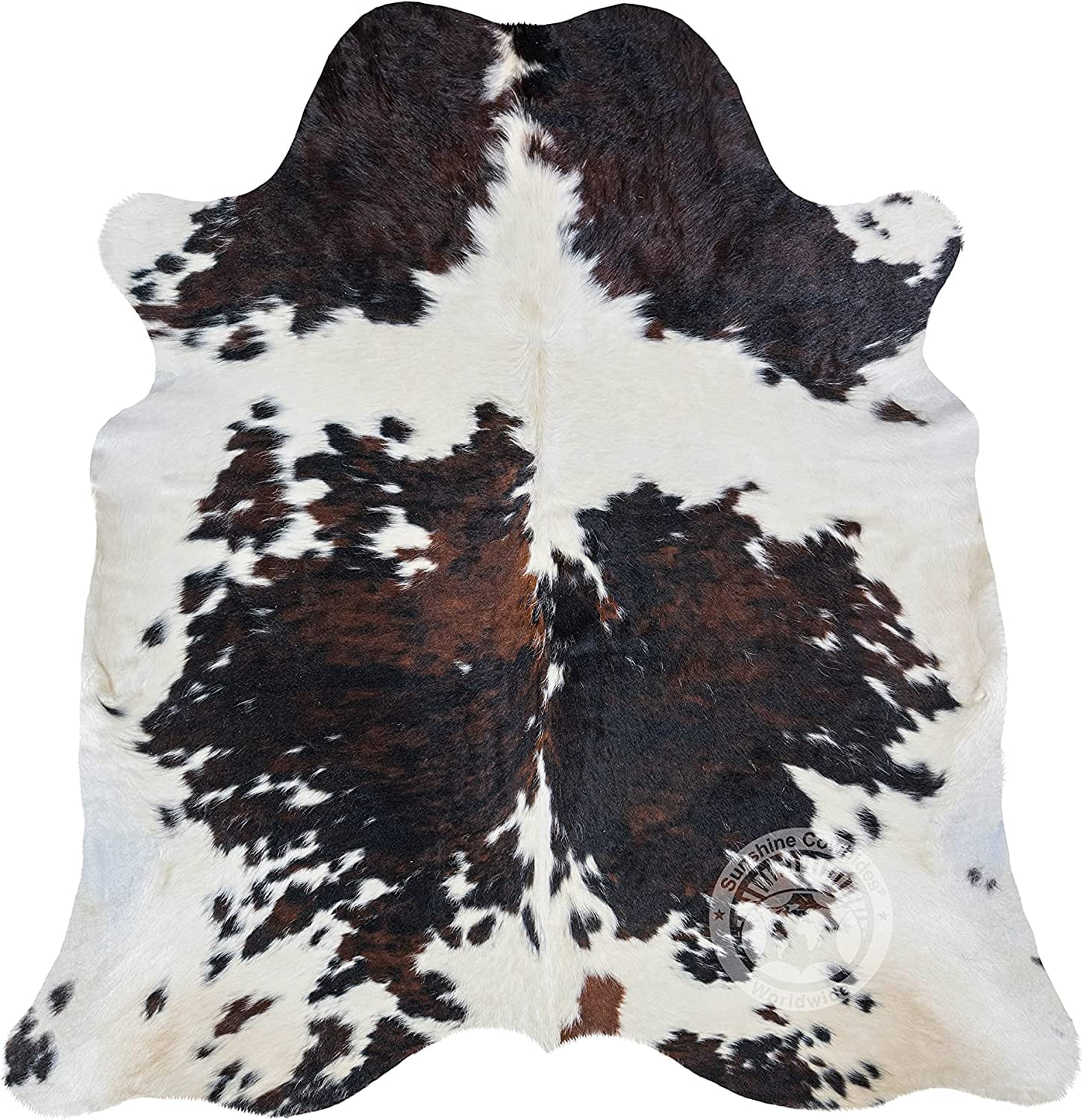 Sunshine Cowhides 100% Genuine Tricolor Cow Skin Leather Cowhide Rug ...
