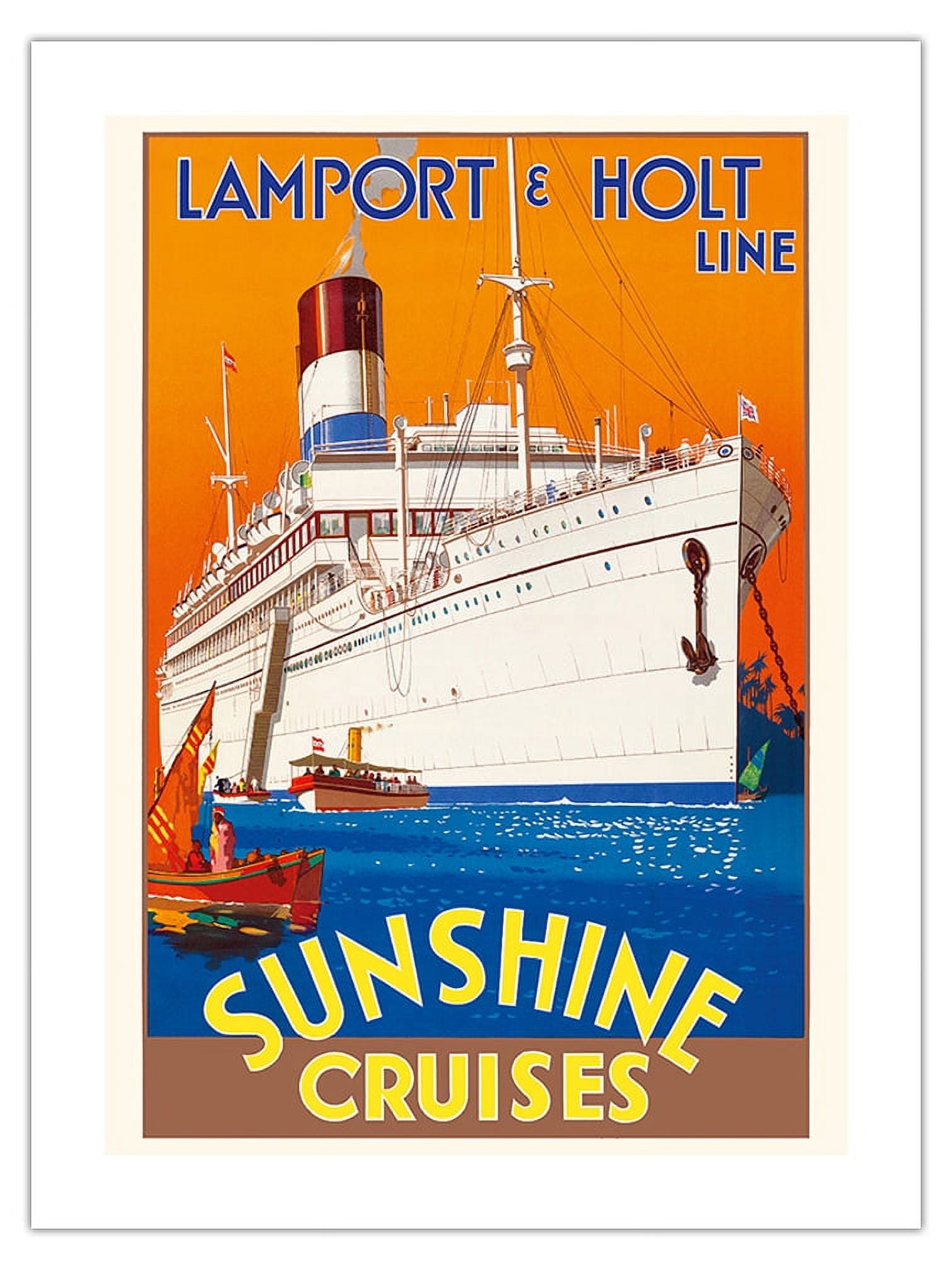 Sunshine Cruises - Lamport & Holt Line - Vintage Ocean Liner Travel ...