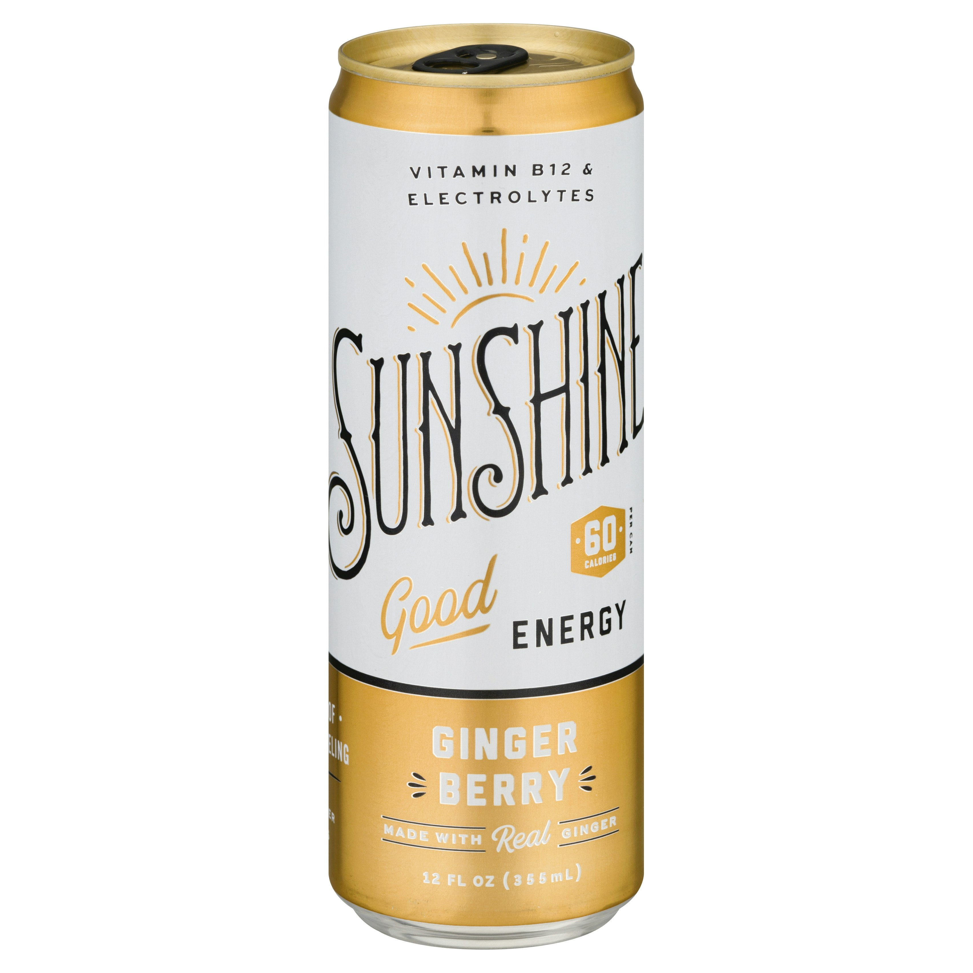 Sunshine Energy Drink Ginger Berry 12 fl oz (Pack Of 12) - Walmart.com
