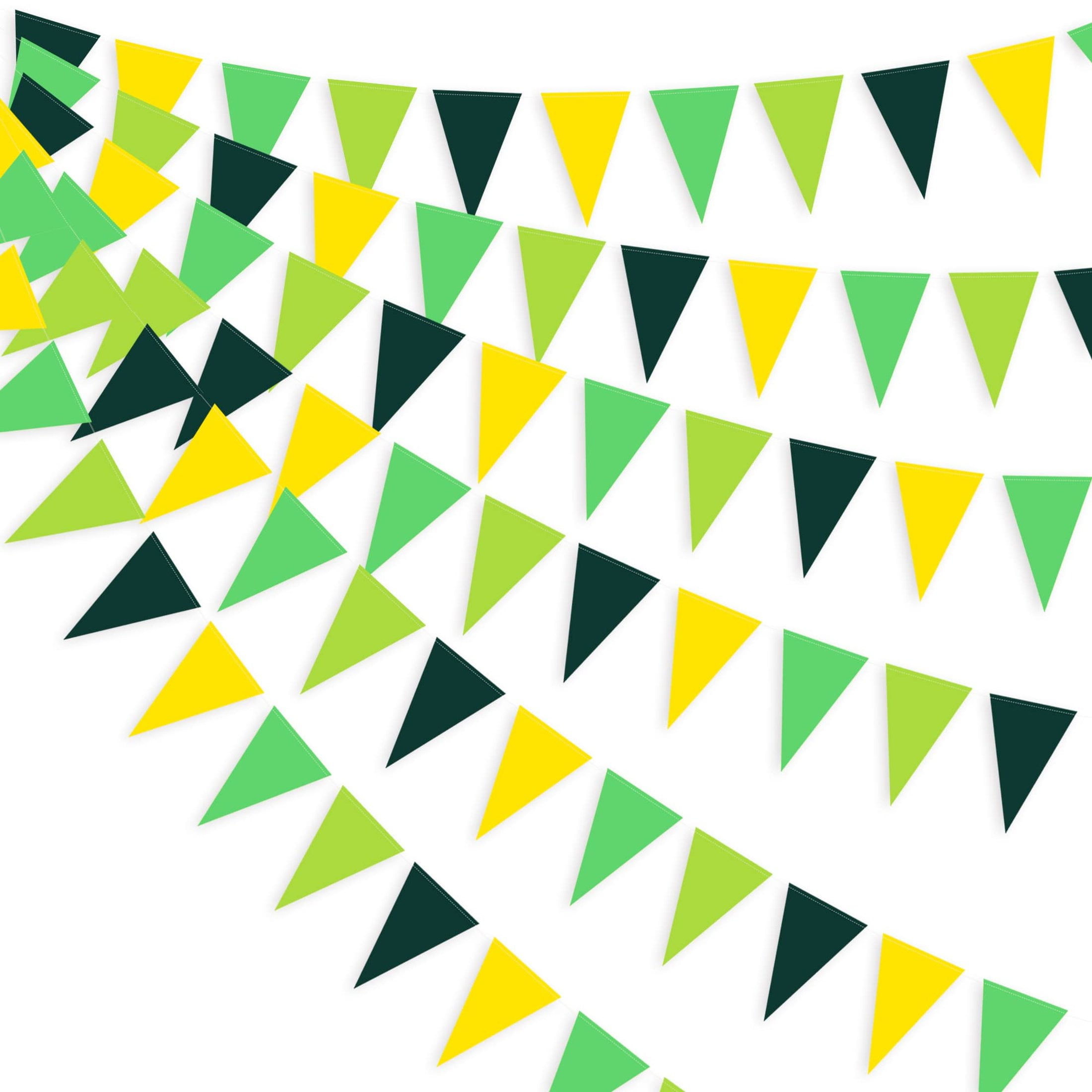 Sunshine Garden Party Pennant Banner - Vibrant Yellow Green Triangle ...