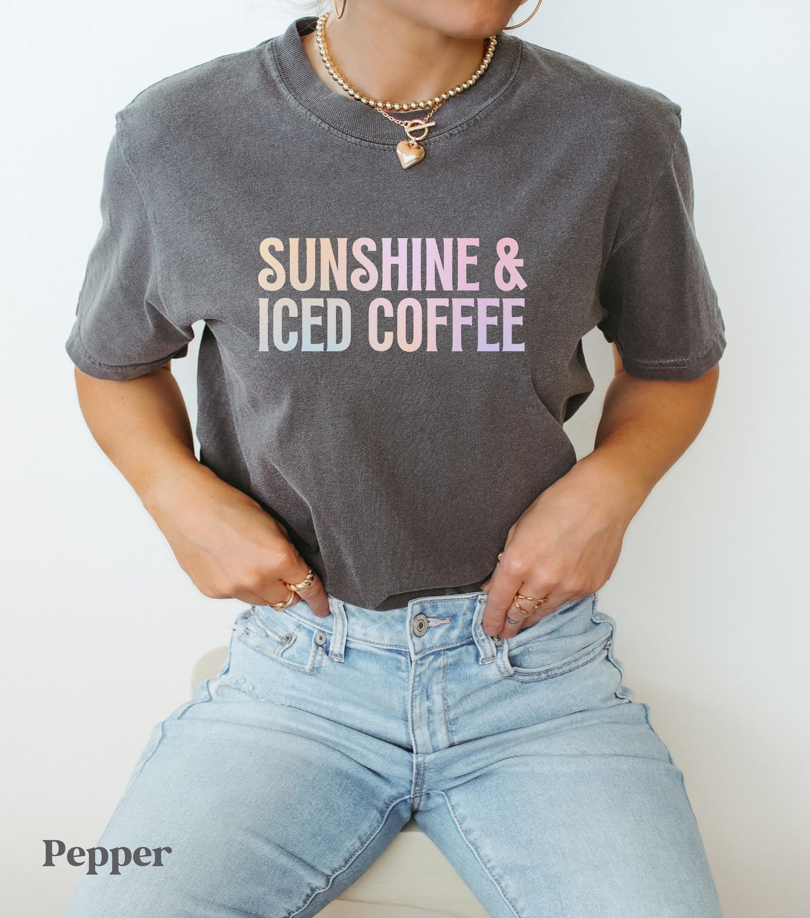 Sunshine Iced Coffee Shirt, Coffee Lover Iced, Summer Crewneck ...