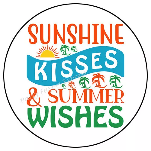 Sunshine Kisses And Summer Wishes Sticker Party Favors Sticker Envelope ...