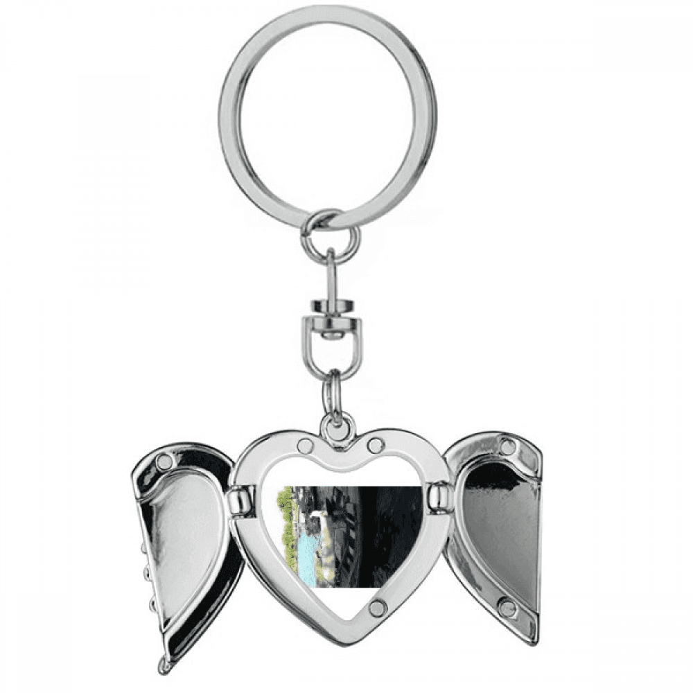 Sunshine Lake Eastern China Secenery Heart Angel Wing Key Chain Holder ...