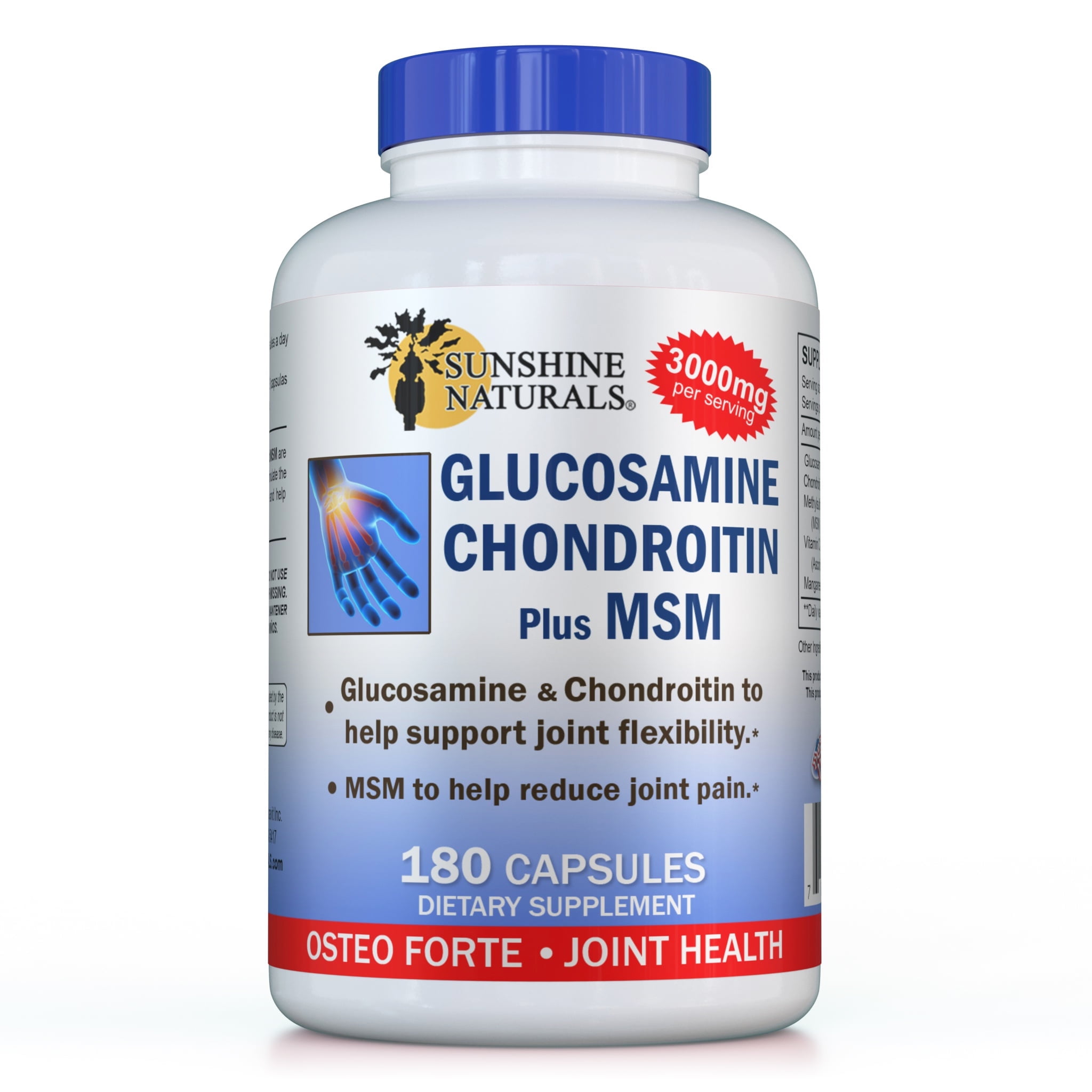 Sunshine Naturals Glucosamine Chondroitin Plus MSM for Joint and Bone ...