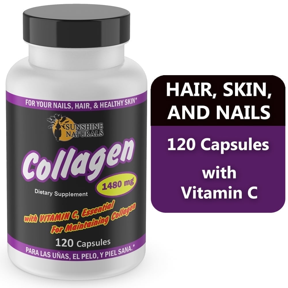 Sunshine Naturals Hydrolyzed Collagen Plus Vitamin C Hair, Nails and ...