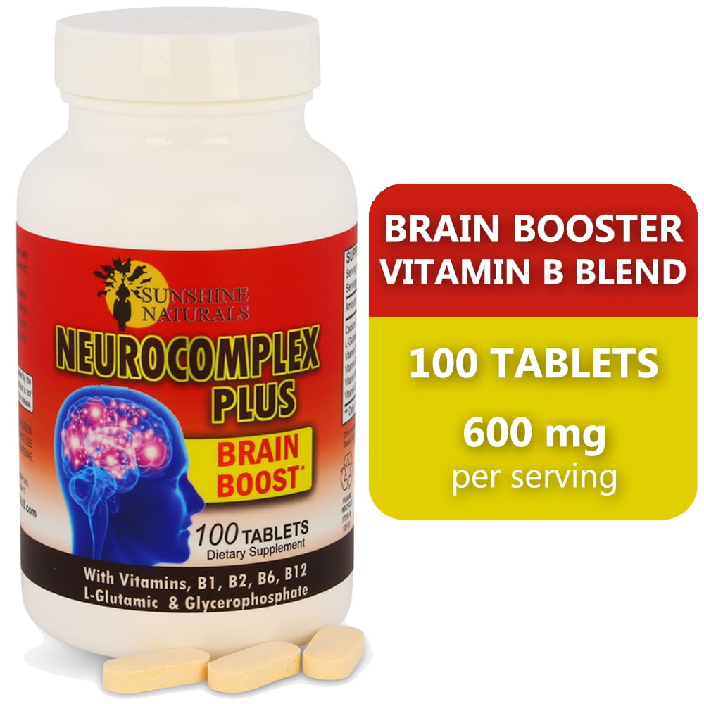Sunshine Naturals Neurocomplex Plus - 100 Brain Booster Tablets, Memory ...