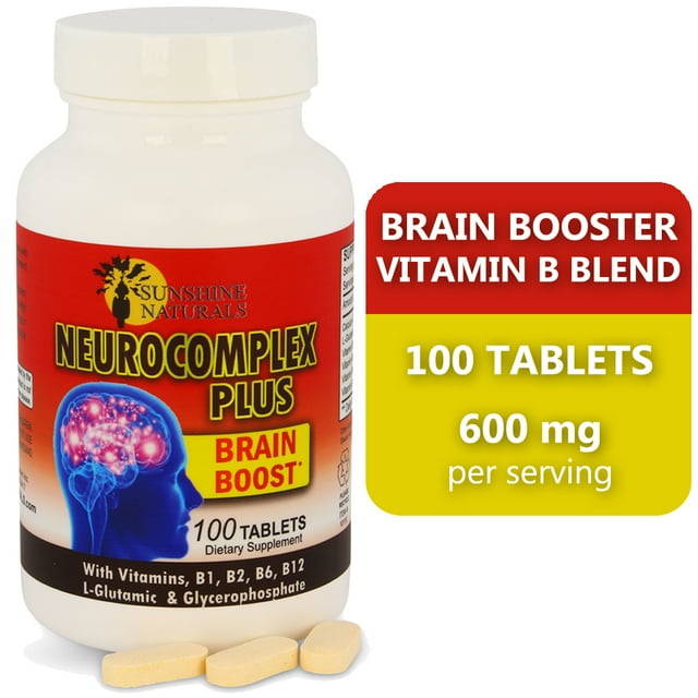 Sunshine Naturals Neurocomplex Plus - 100 Brain Booster Tablets, Memory ...