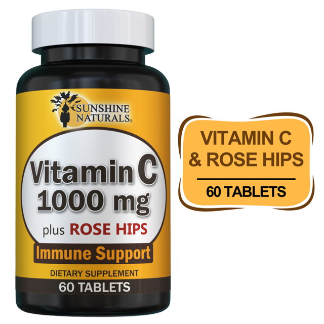 Sunshine Naturals Vitamin C 1000mg Immune System Support, 60 Tablets ...
