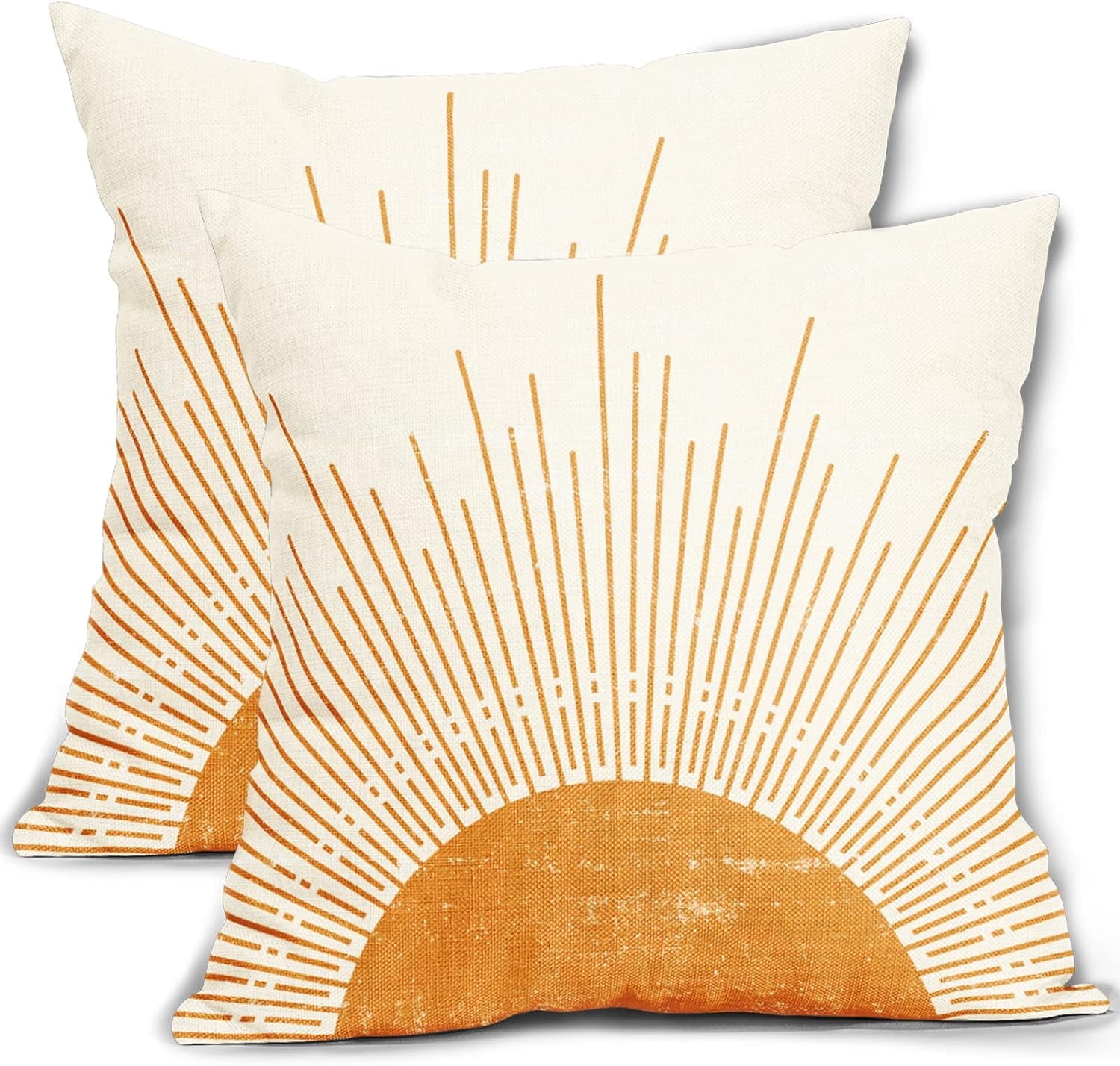 Sunshine Pillow Covers 16x16 Set of 2 Cute Orange Sun Bohemian Style ...