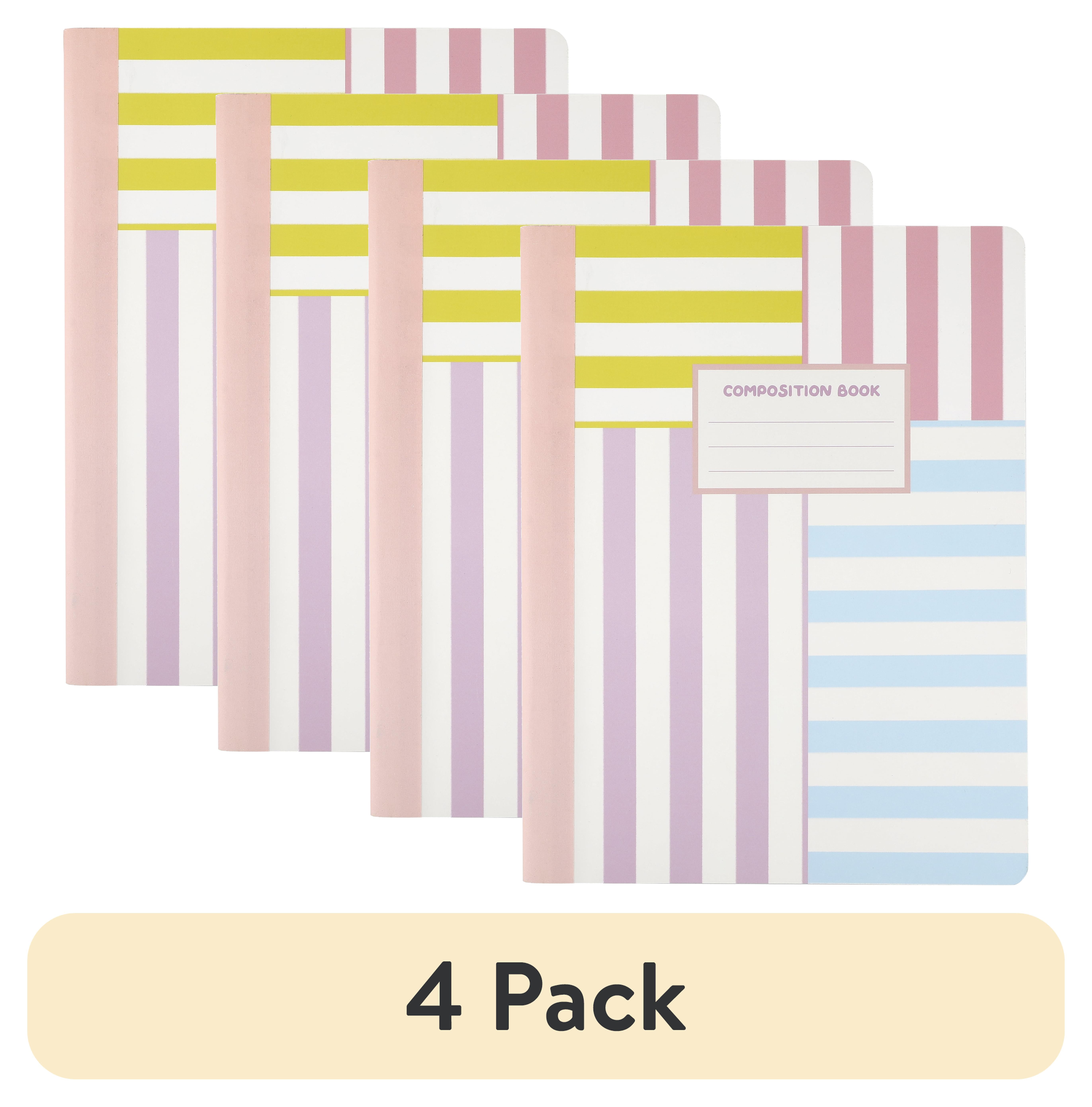 (4 pack) Sunshine & Sage Composition Notebook Stripes - Walmart.com