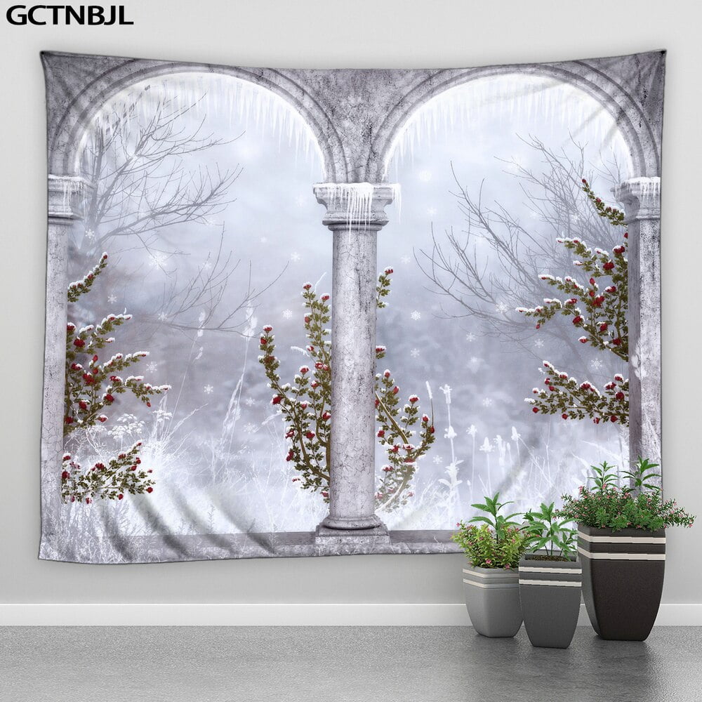 Sunshine Snow Forest Landscape Print Big Tapestry Winter Beauty Wall ...