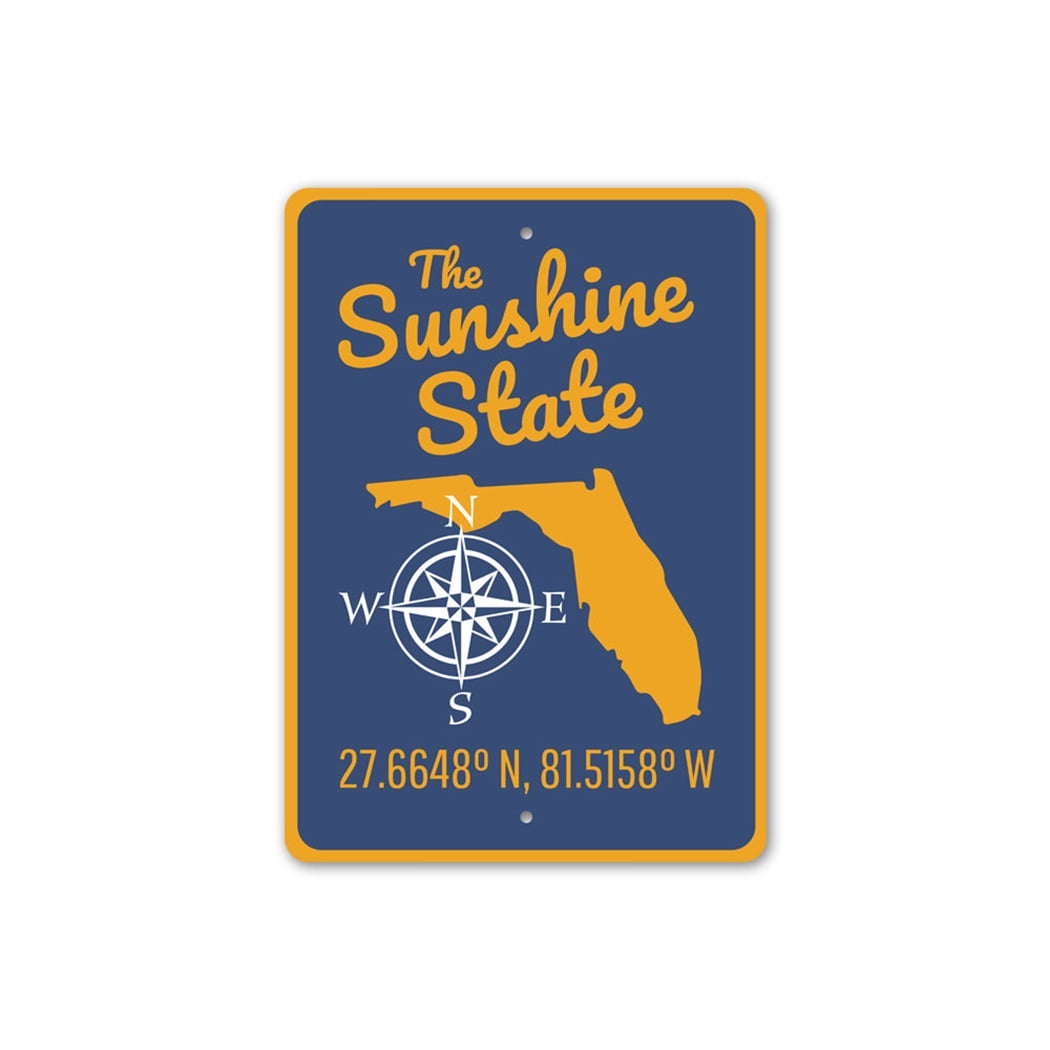 Sunshine State Sign, Beach House Sign, Florida Corrdinates Decorative ...
