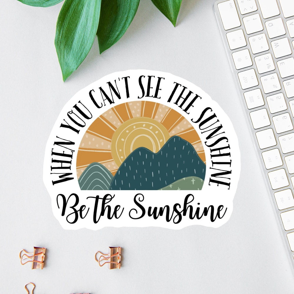 Be The Sunshine Stickers, Boho Mountain Sticker, Sunshine Sticker ...