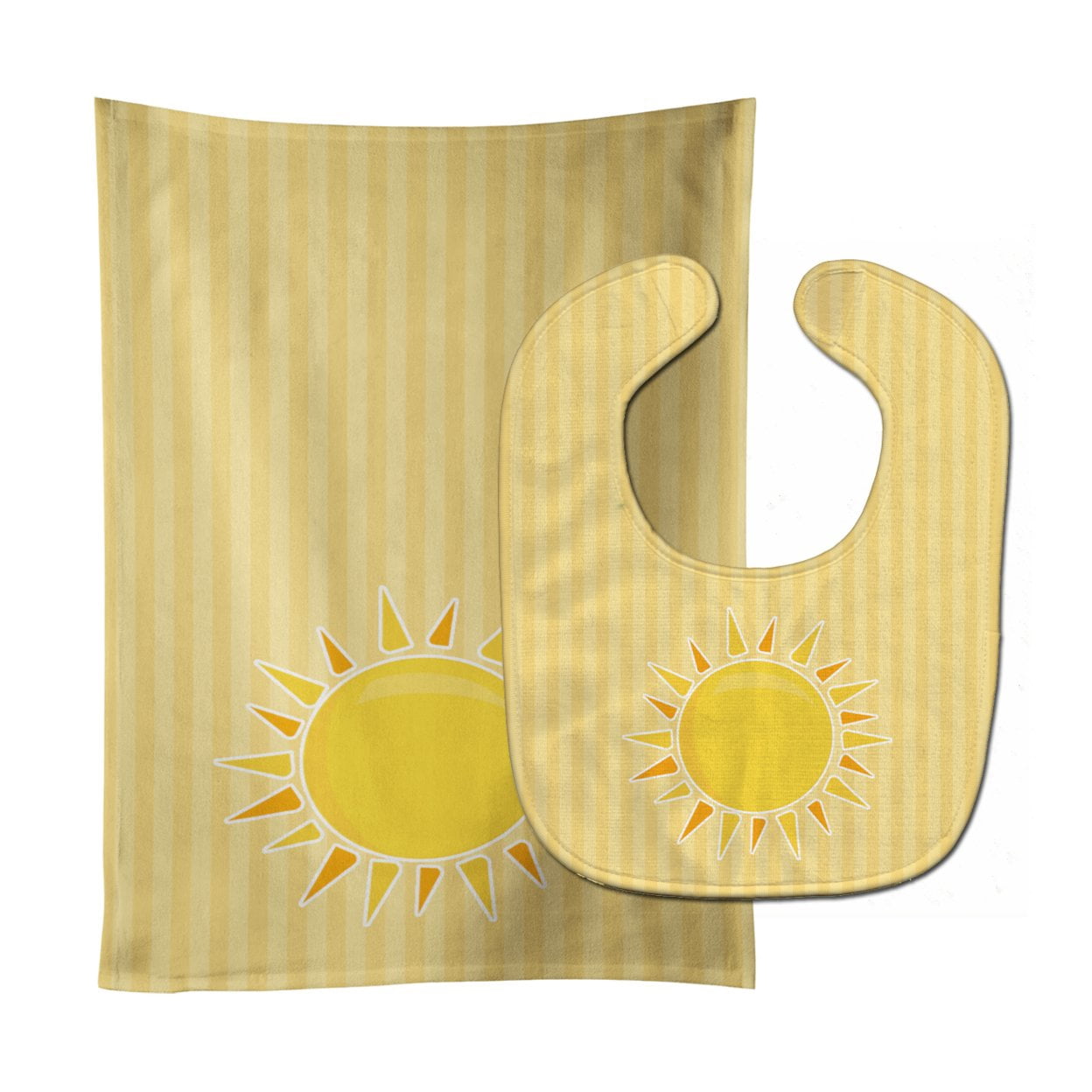 Sunshine Sun on Stripes Baby Bib and Burp Cloth - Walmart.com