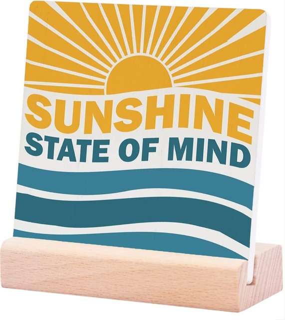 Sunshine Table Sign Plaque Sunshine Tabletop Sign Desk Sign with Solid ...