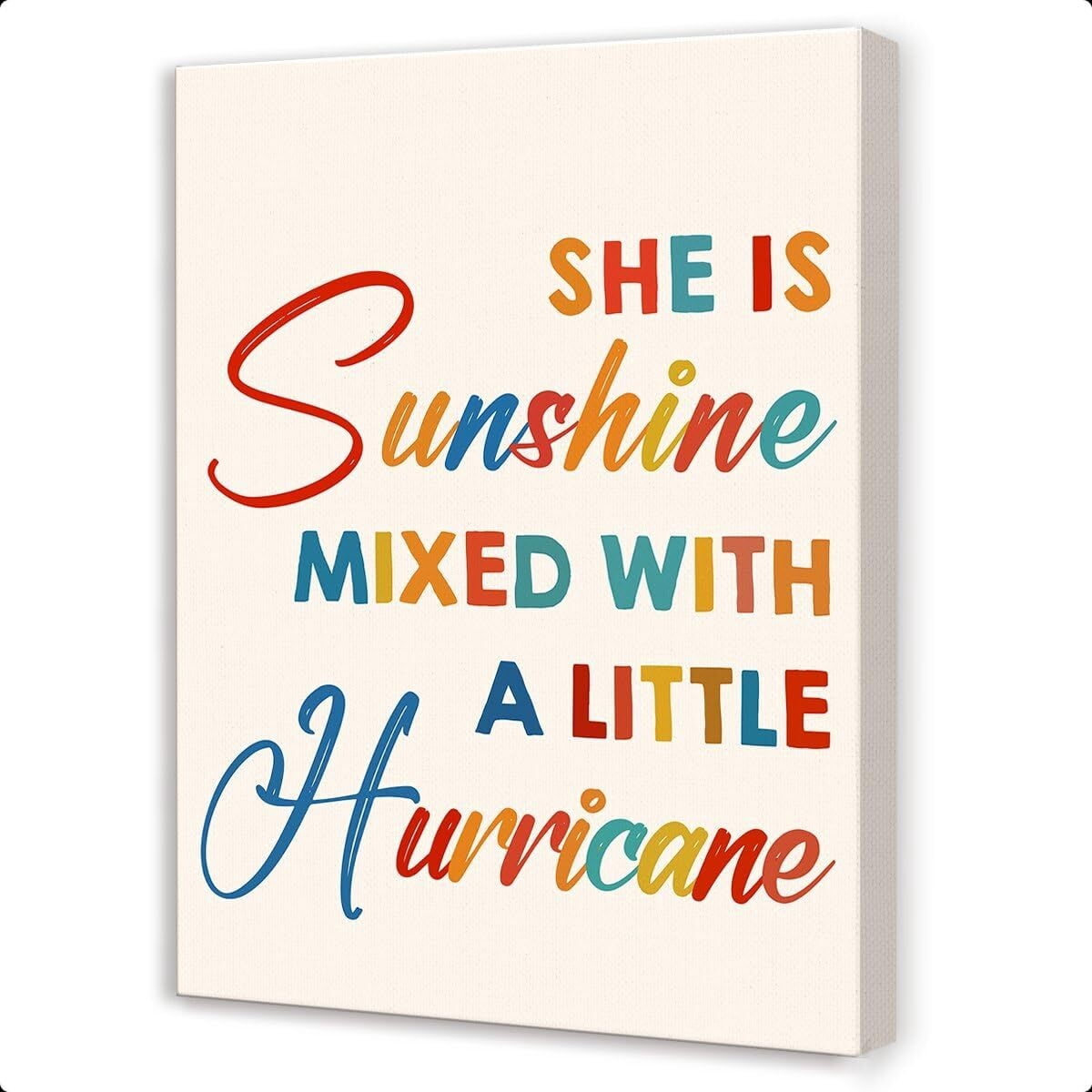 Sunshine Wall Art for Girls,Inspirational Quote She is Sunshine Mixed ...
