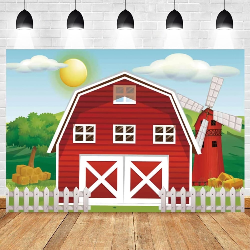 Sunshine White Cloud Backdrops Farm Theme Photography Background Barn ...