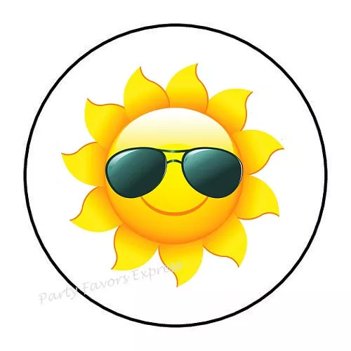 Sunshine With Glasses Sticker Party Favors Sticker Envelope Seals ...