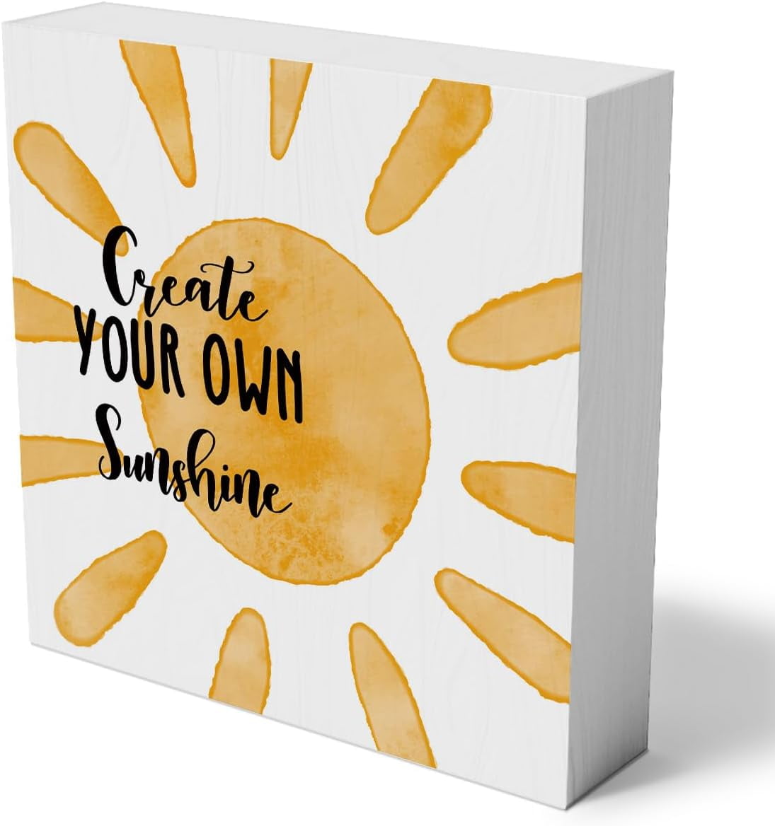 Sunshine Wooden Box Sign Home Office Wall Decor 7x7 Inch Rustic Create ...