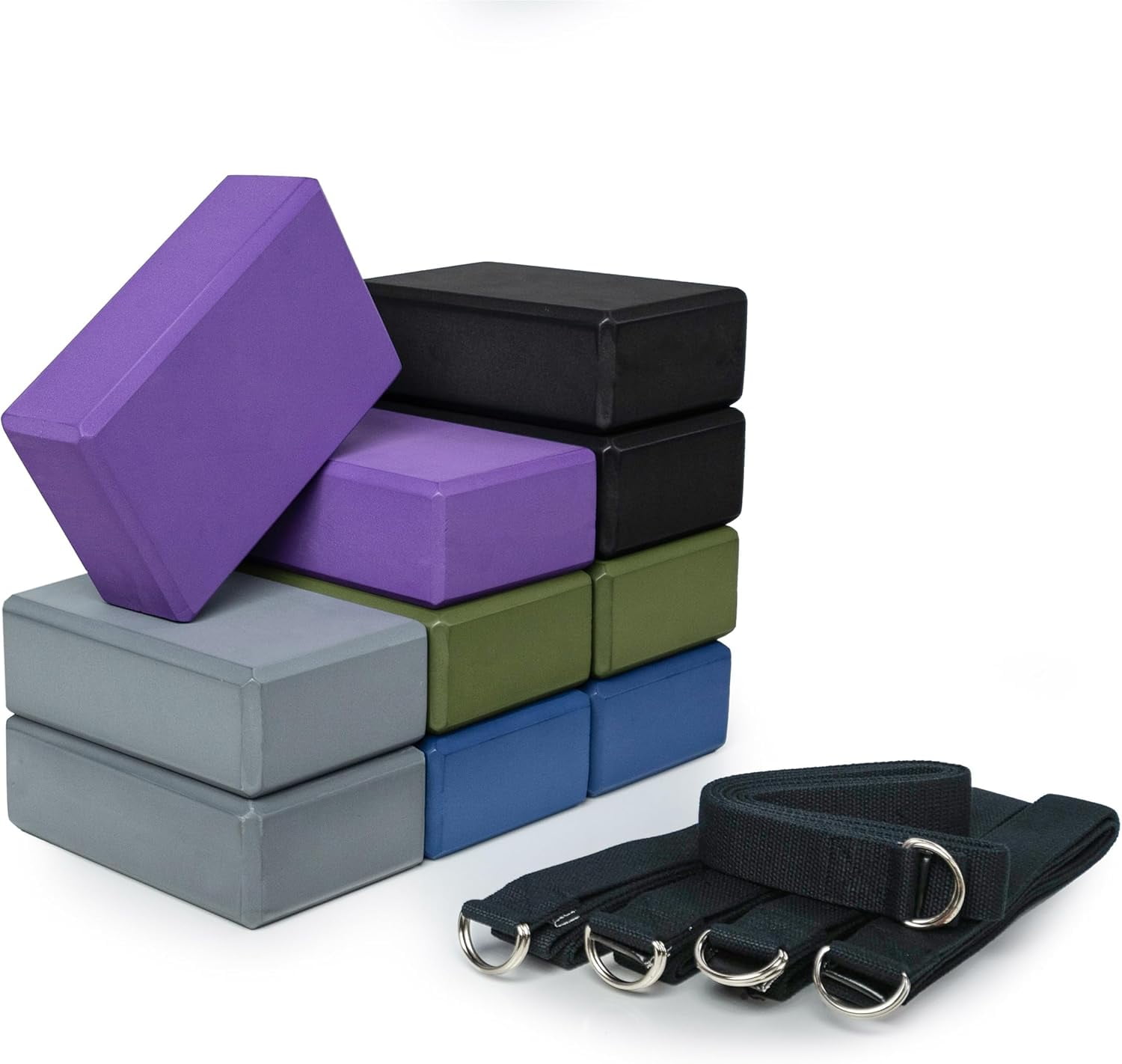 Sunshine Yoga 15 Pack Yoga Kit: Includes 10 Firm and Supportive 3" x 6 ...