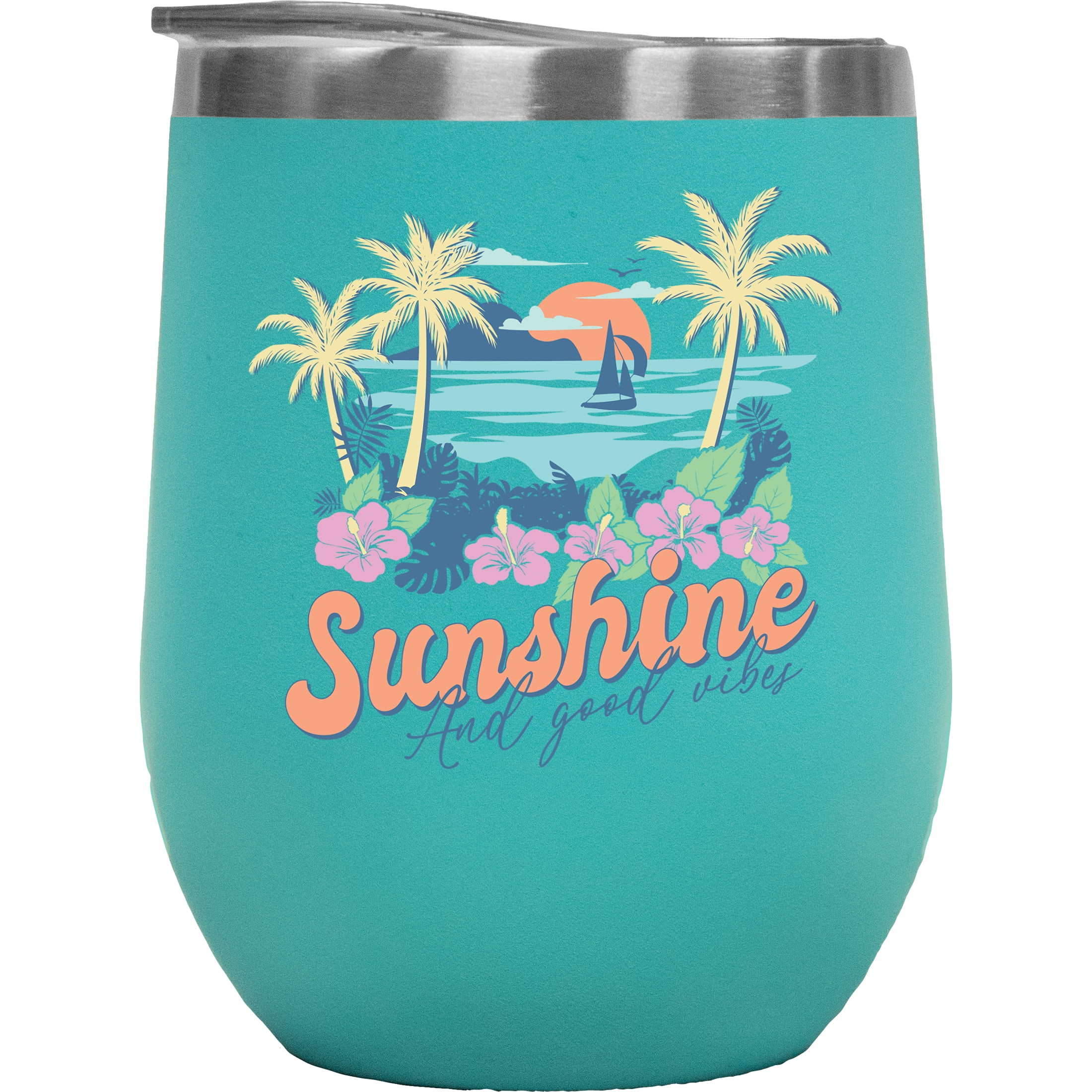 Sunshine and Good Vibes, Tropical & Summer Themed Art Merch Gift, Mint ...
