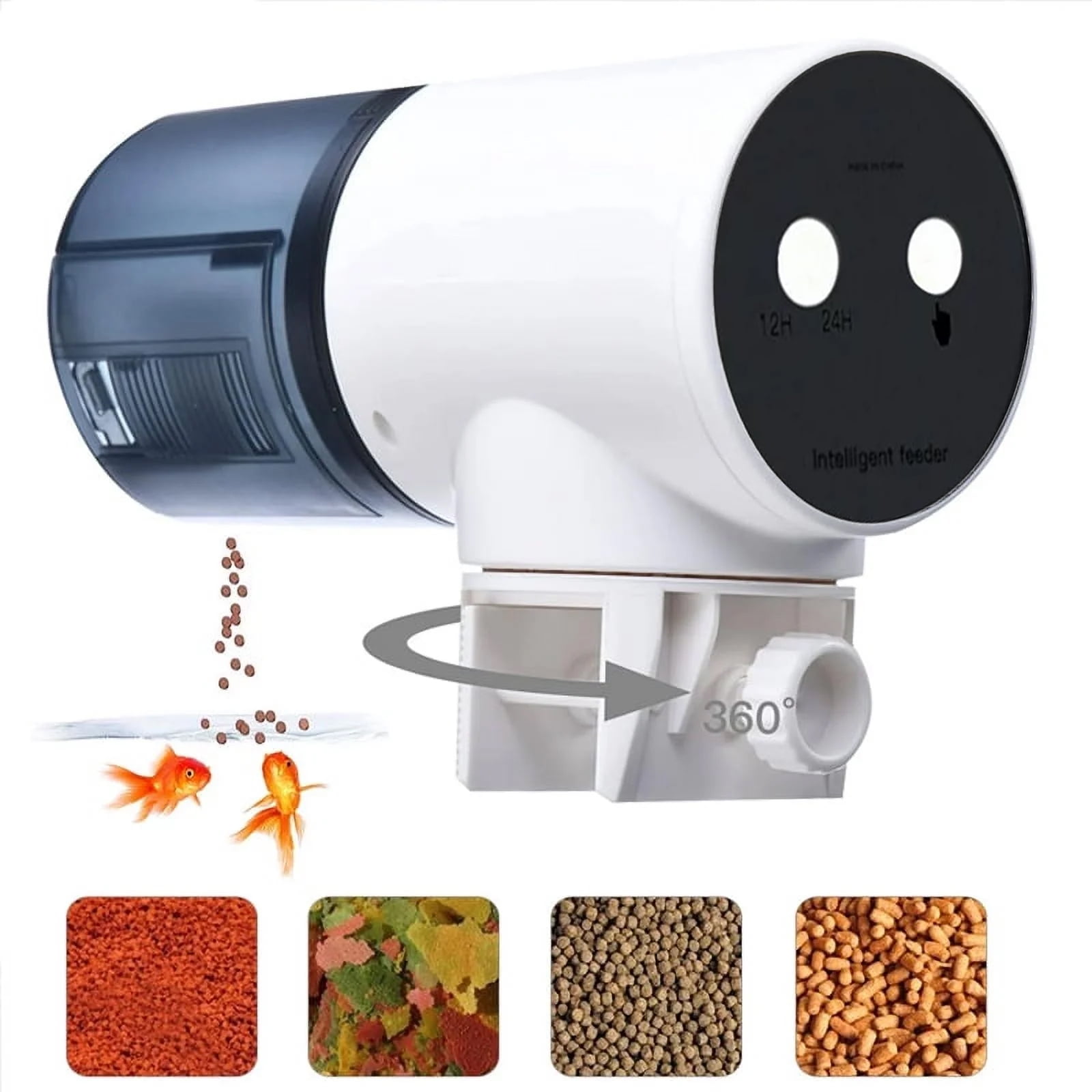 SunshineFace Automatic Fish Feeder Dispenser, 0.05Gal Adjustable Timer ...