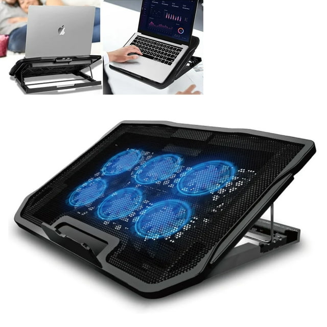 SunshineFace Laptop Cooling Pad, 6 Fans, Adjustable, Dual USB, 14-17 ...