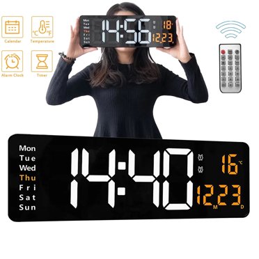 Ivation Huge 60" inch Digital LED Clock with Stopwatch, Alarms, Timer ...
