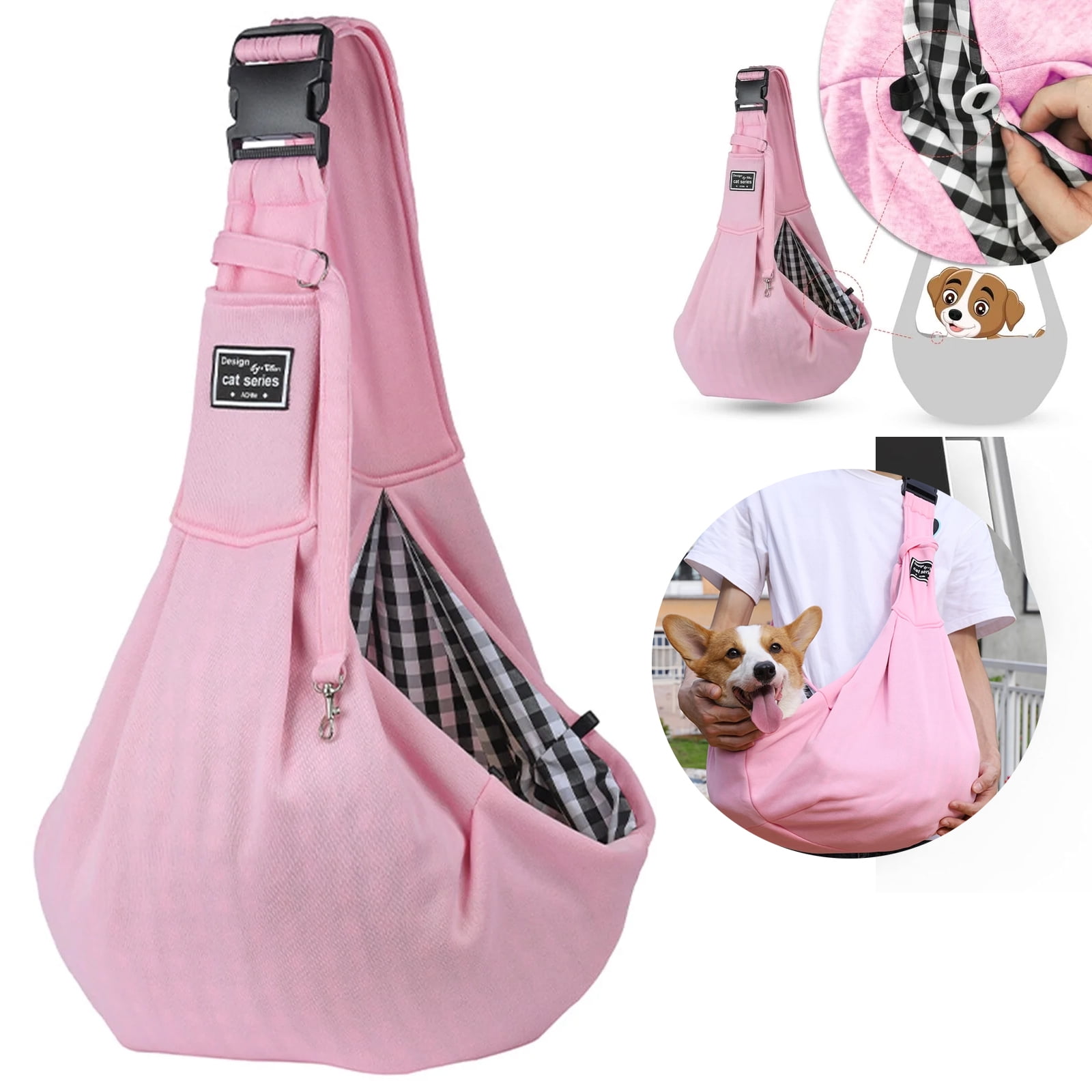 SunshineFace Pet Sling Carrier for Small Medium Dogs Cats Breathable ...