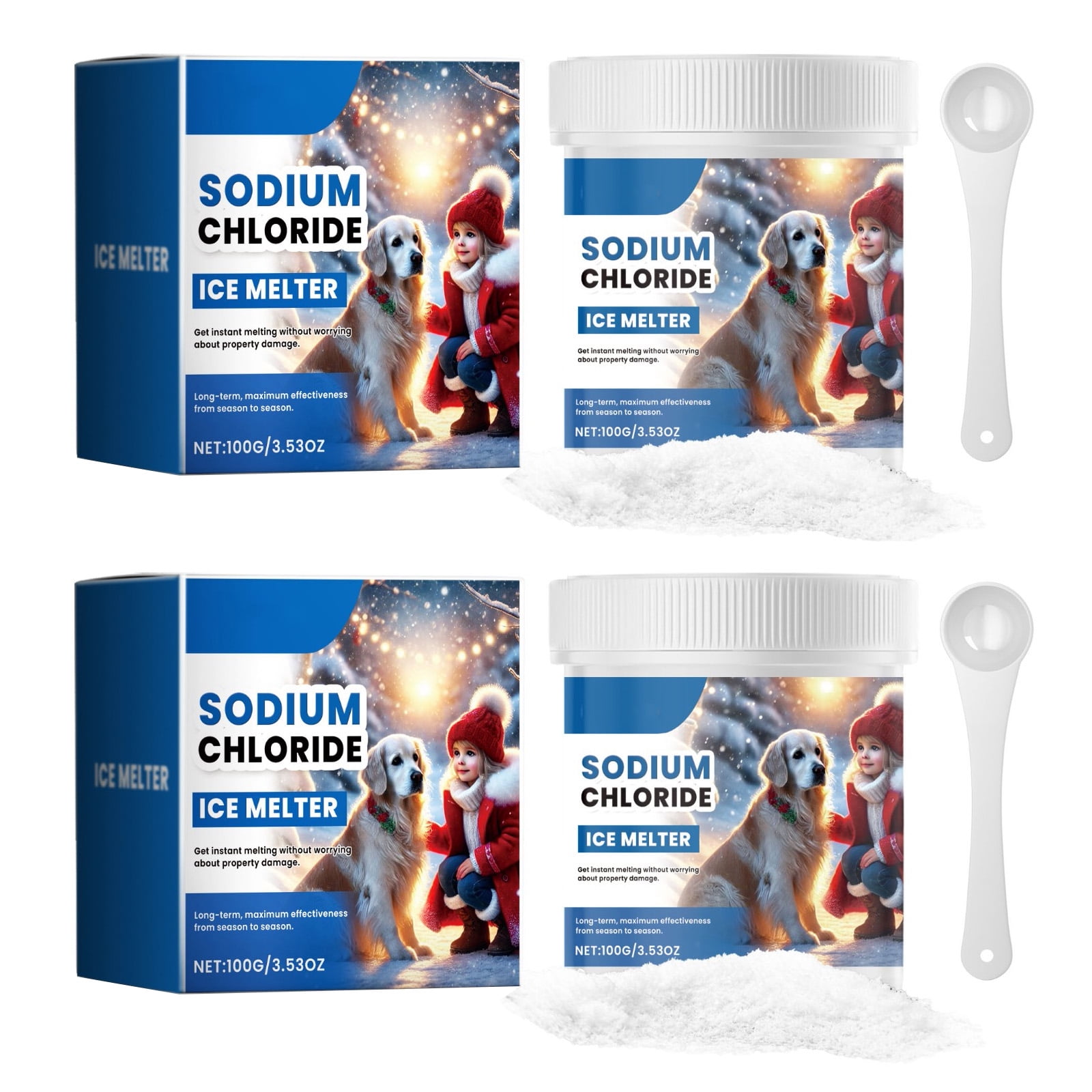 Sunshinehomely 2PCS Pet Safe Ice Melter, Ice and Snow Melt Pet Friendly ...