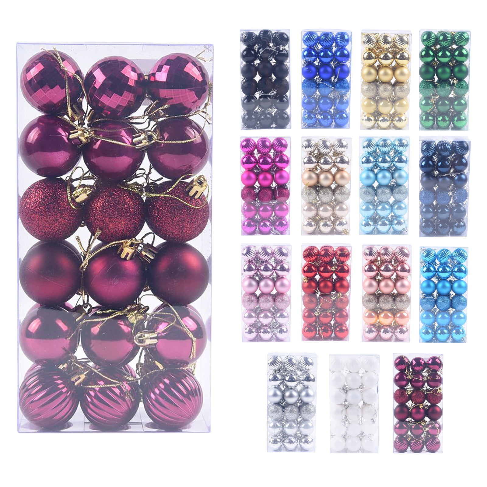 Sunshinehomely 36Pcs Christmas Tree Balls Ornaments for Xmas Christmas ...