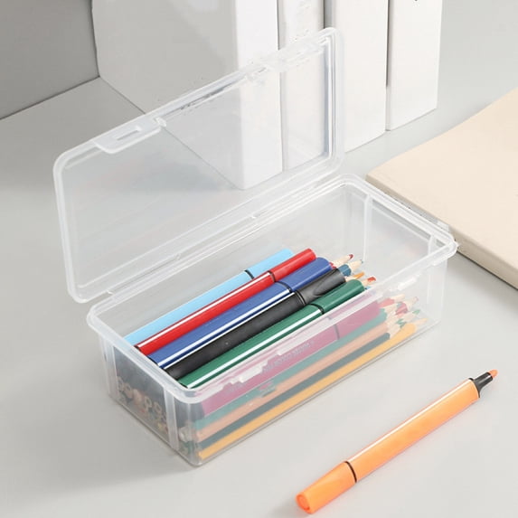 Sunshinehomely Plastic Pencil Box Large Capacity Clear Pencil Case with ...