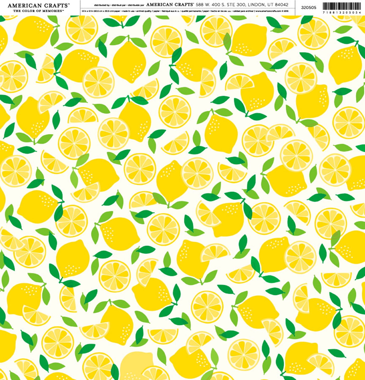American Crafts Brands Food Cardstock 12"X12"-Sunshiny Days-Fresh ...