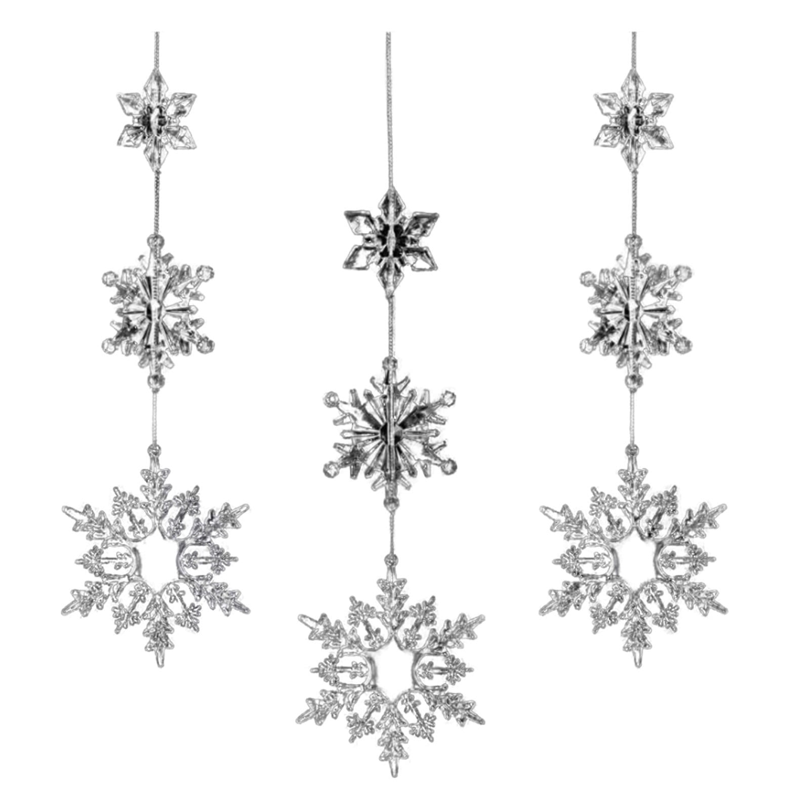 Sunshy 36-Piece Diy Christmas Ornaments – Clear Acrylic Snowflake ...