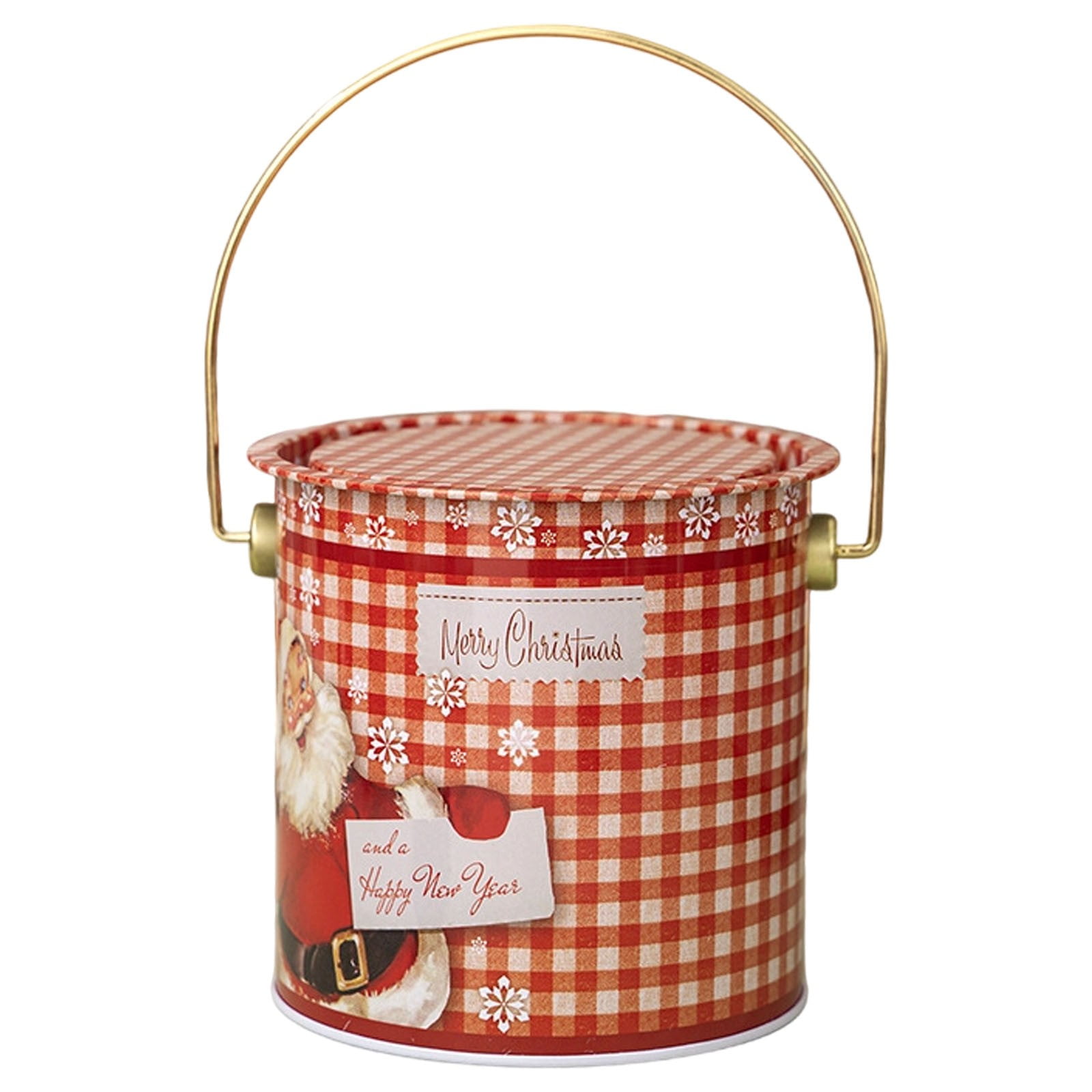 Sunshy Christmas Handheld Round Iron Storage Box, model E Christmas ...