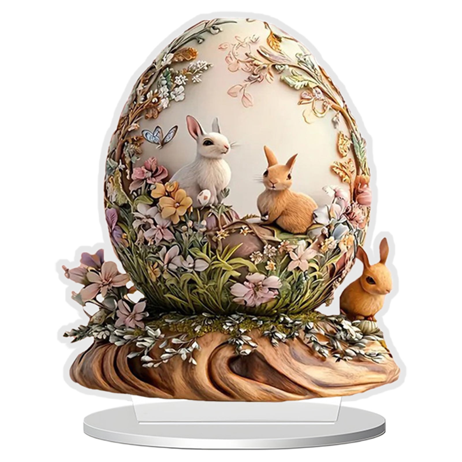 Sunshy Easter Bunny Table Decor 2D Flat Acrylic Bunny Egg Desktop ...