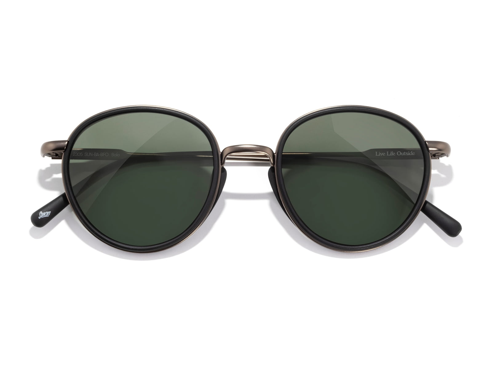 Sunski Baia Sunglasses, Black Frame, Forest Lens - Walmart.com